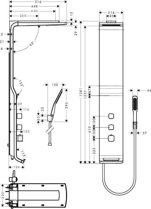 Hansgrohe Raindance Lift 27008000 Душевая панель (матовый хром/хром ...