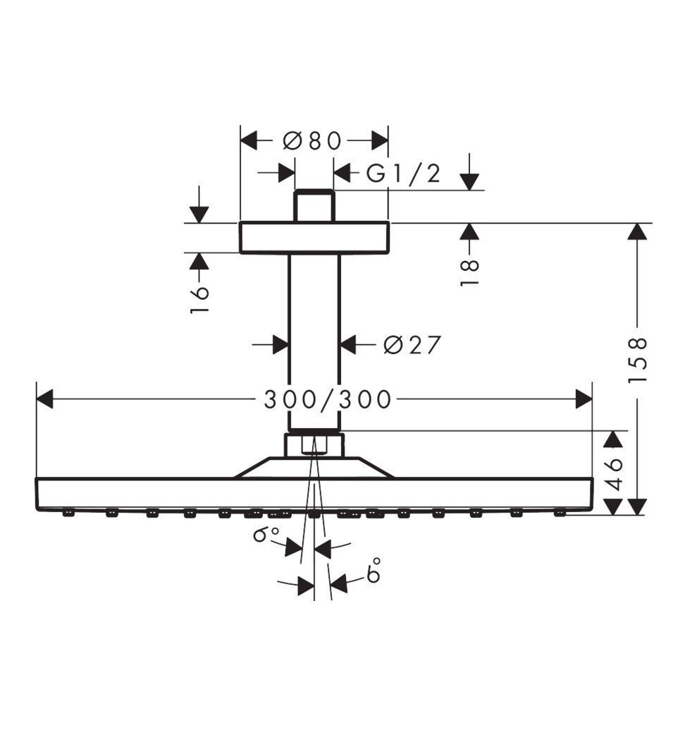 Верхний душ 26250000 Hansgrohe Raindance E (хром), купить в магазине ...