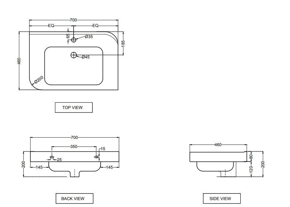 Jaquar Alive ALS-WHT-85601 Раковина встраиваемая на 70 см, в магазине ...
