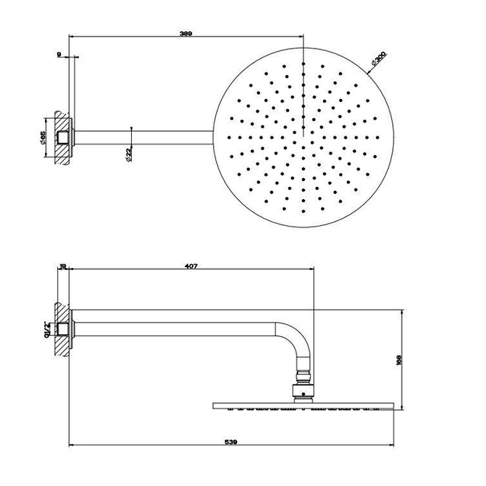 Gessi INCISO 58248.727 Верхний душ Ø 300 мм (латунь шлифованная ...