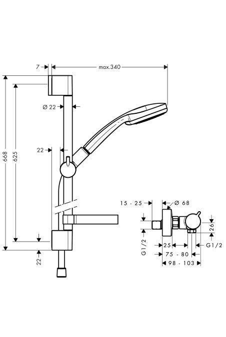 Hansgrohe Croma 100 Vario/Ecostat Comfort Combi 27034000 Душевой ...