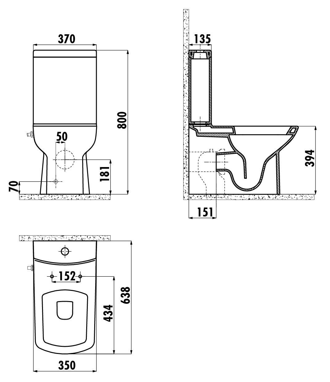 Creavit Lara LR360-34CB00E-0001 Унитаз-компакт с функцией биде в ...