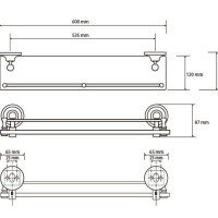 Bemeta Retro 144202268 Полка стеклянная 60 см (хром | золото), купить в ...