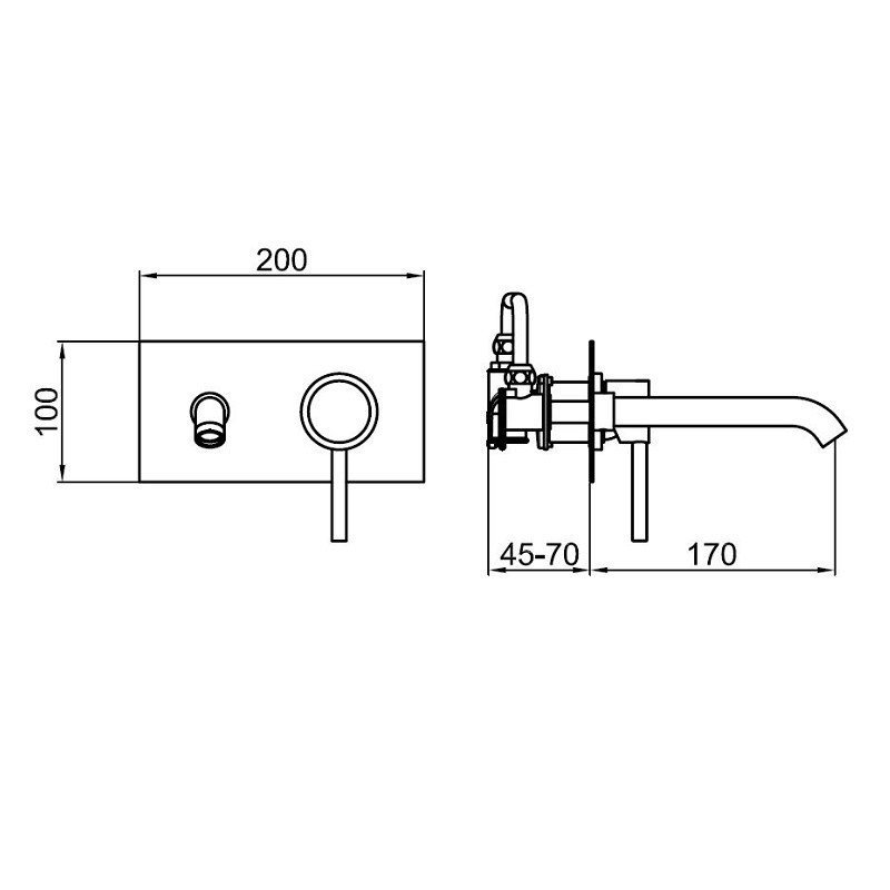 Webert Elio EL830606560 Настенный смеситель для раковины (чёрный матовый), купить в магазине ...
