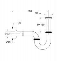 Grohe 28961 000 Сифон для биде (хром), в магазине сантехники Сантехмаг.Ру
