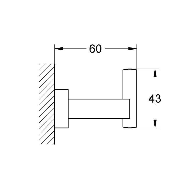 GROHE Essentials Cube 40511001 - Крючок для халатов | полотенец (хром ...