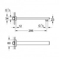 Grohe Rainshower 27709000 Душевой кронштейн (хром), купить в магазине ...