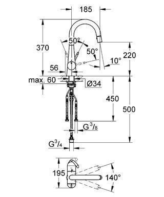 Grohe Zedra 31203000 Смеситель для кухни (хром), в магазине сантехники ...