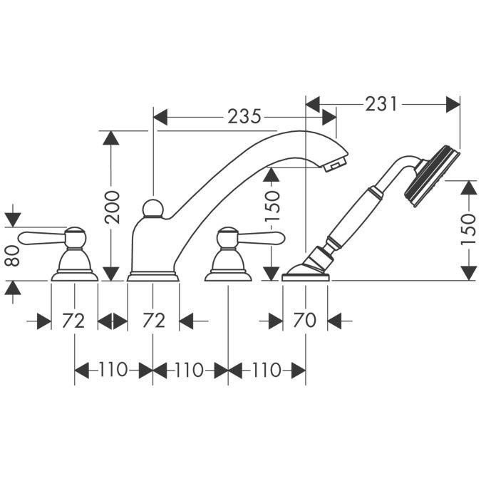 Hansgrohe Axor Carlton 17455000 Смеситель для монтажа на плиточный ...