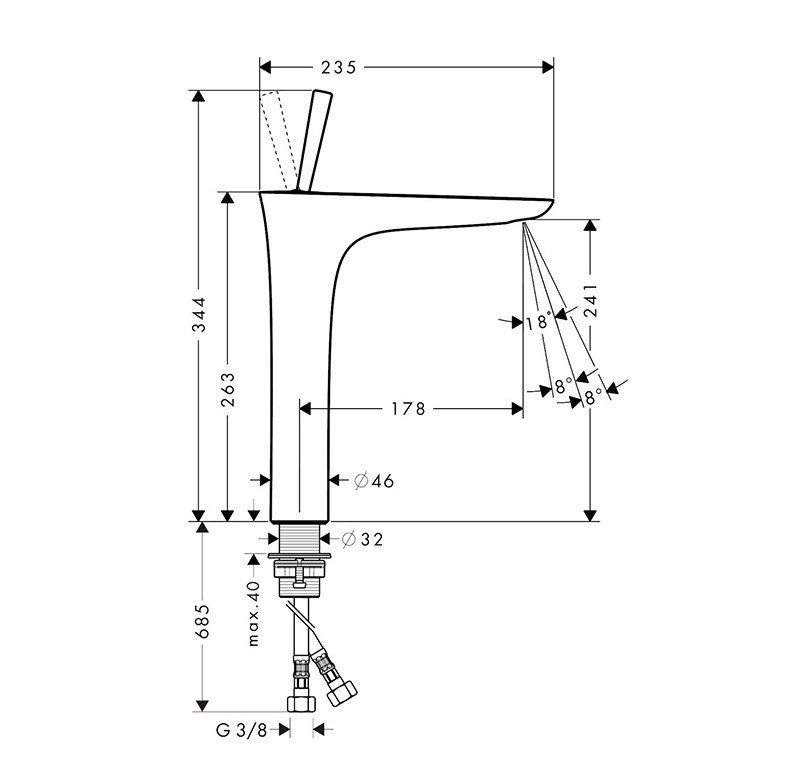 Hansgrohe PuraVida 15072400 - Высокий смеситель для раковины ...