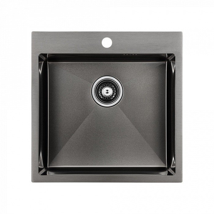 Paulmark KRONER PM215151-GM Мойка для кухни 51*51 см (вороненая сталь ...