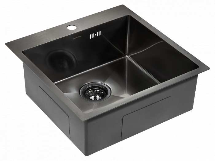 Paulmark KRONER PM215151-GM Мойка для кухни 51*51 см (вороненая сталь ...