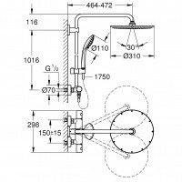 Grohe Euphoria System 310 26075000 Душевая система с термостатом (хром ...
