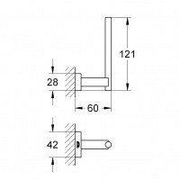 GROHE Essentials Cube 40623001 - Держатель для запасного рулона туалетной бумаги (хром), купить ...