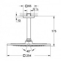 Grohe Rainshower F 26061000 Потолочный душ с кронштейном (хром), в ...