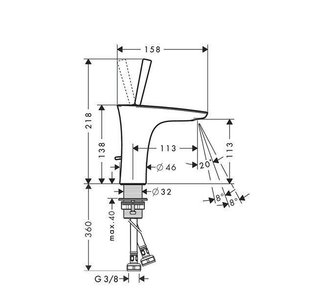 Hansgrohe PuraVida 15074400 - Смеситель для раковины ComfortZone 110 ...