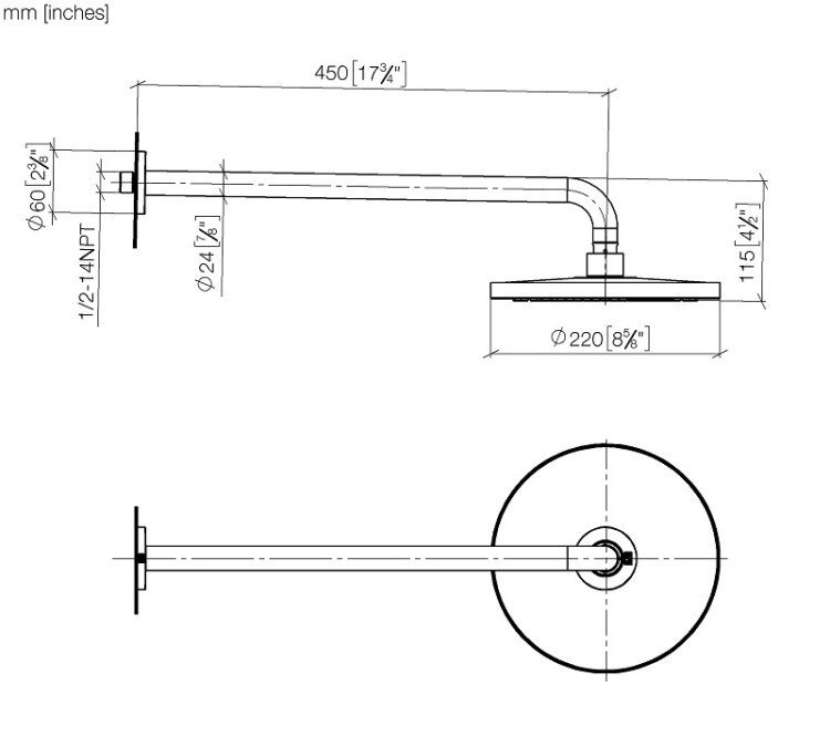 Dornbracht Series specific 28.649.970.33 Верхний душ 220 мм (черный ...