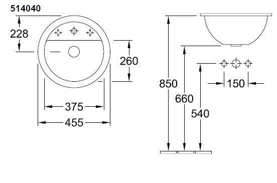 Villeroy&Boch Loop Friends 51404001 Раковина встраиваемая (альпийский ...