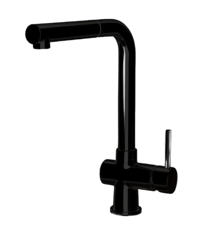 Webert Lisbona LS940302560 Высокий смеситель для кухни с вытяжным изливом (чёрный матовый ...