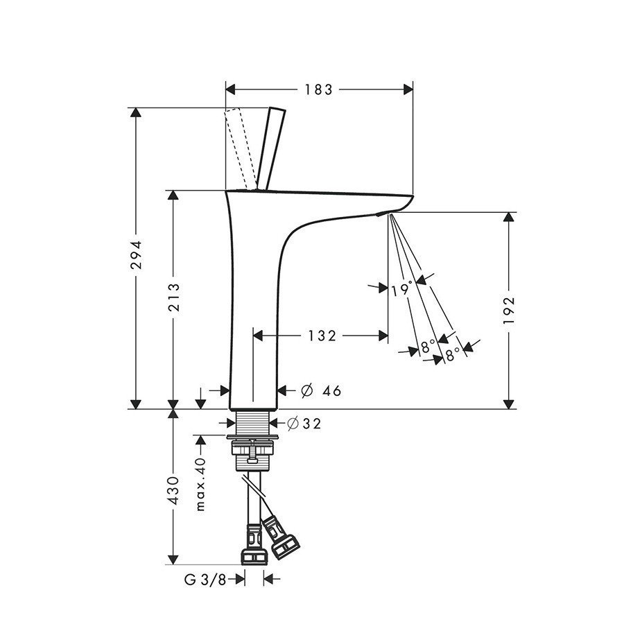 Hansgrohe PuraVida 15081400 - Высокий смеситель для раковины ...