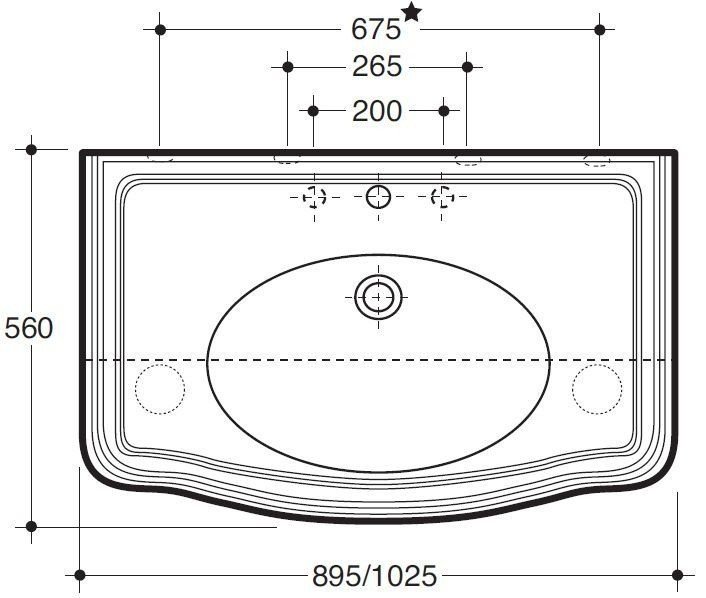 Раковина с кронштейнами SIMAS Arcade AR874+MNSAR+F89, в магазине сантехники Сантехмаг.Ру