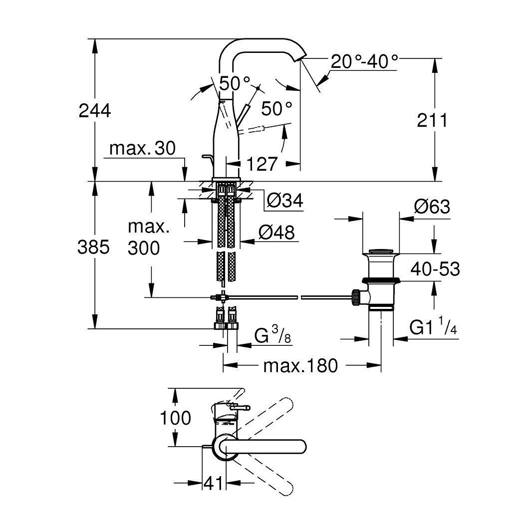 GROHE Essence New 32628A01 Смеситель для раковины, в магазине ...