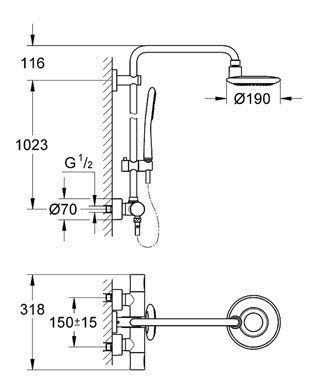 Grohe Rainshower Icon 27363 000 Душевая система, в магазине сантехники ...
