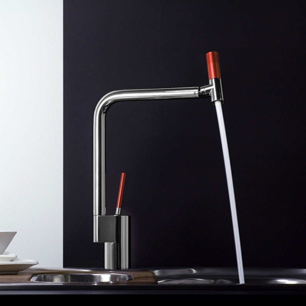 Webert Kitchen 360° TS920302784 Высокий смеситель для кухни (хром | красный), в интернет ...