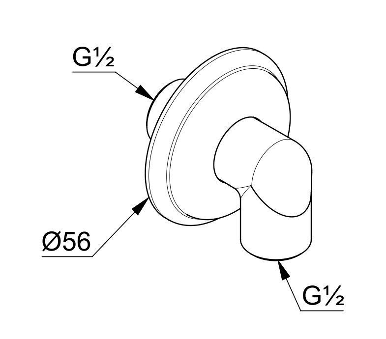 KLUDI 1926 1210145-00 Подключение для душевого шланга (золото), в ...