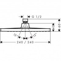 Верхний душ 26722000 Hansgrohe Crometta E (хром), в магазине сантехники ...
