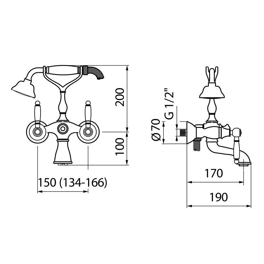 Webert Dorian DO720201065 Смеситель для ванны (бронза), в магазине ...