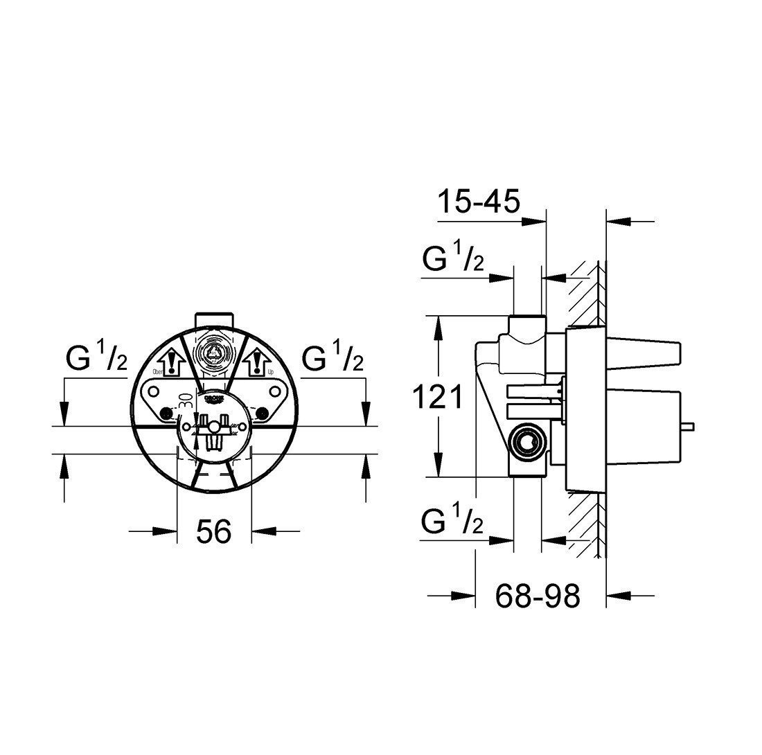 GROHE 33963000 - Внутренний механизм смесителя, универсальный (для душа ...