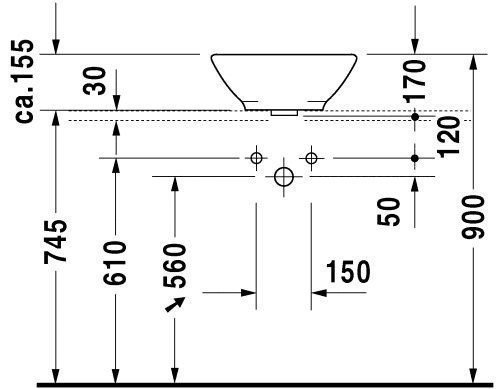 Duravit Bacino 0325420000 Раковина накладная 42 см (белый), купить в ...