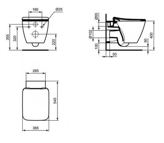 Ideal Standard Strada II AquaBlade T359601 Подвесной унитаз с крышкой ...
