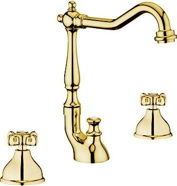 Webert Ottocento OT750202010 Высокий смеситель для раковины на три отверстия (золото), в ...