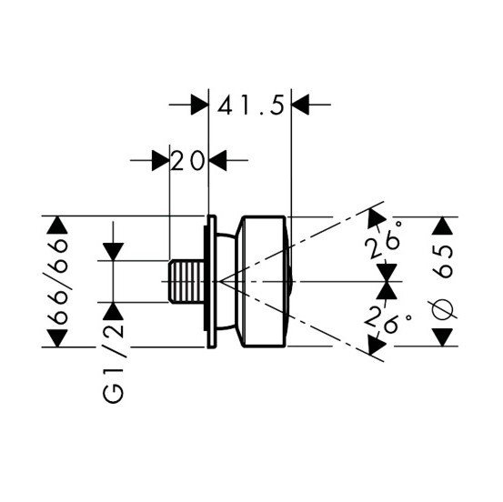 AXOR 28469000 Боковая форсунка (хром), в магазине сантехники Сантехмаг.Ру