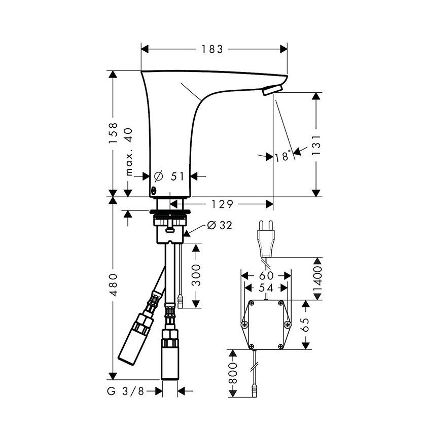 Hansgrohe PuraVida 15172400 - Бесконтактный смеситель для раковины ...