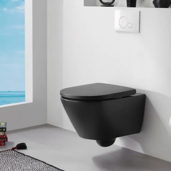 Duravit D-Neo 2577098900 Унитаз подвесной, безободковый (чёрный матовый ...