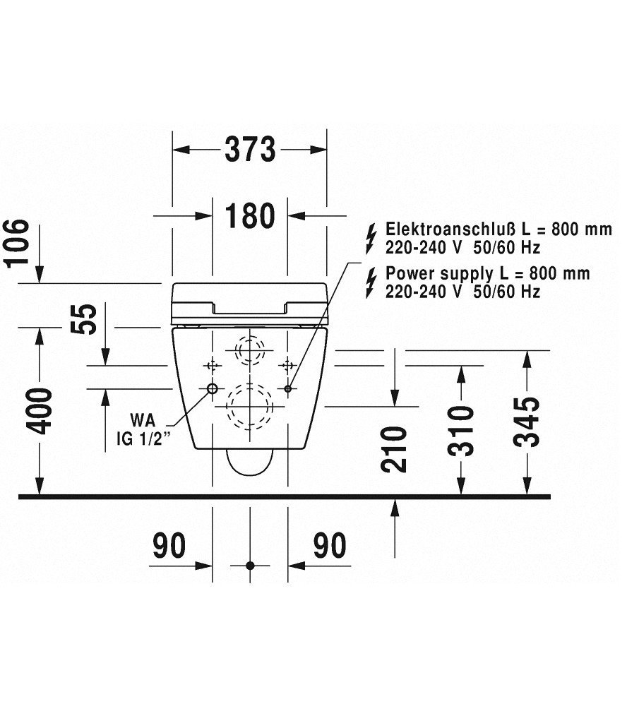 Duravit ME by Starck SensoWash® 252859 00 00 Унитаз подвесной (белый ...