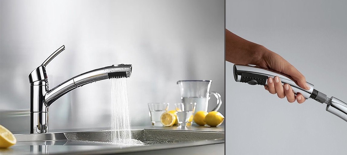 KLUDI Trendo Star 339810575 - Смеситель для кухни с выдвижным изливом ...