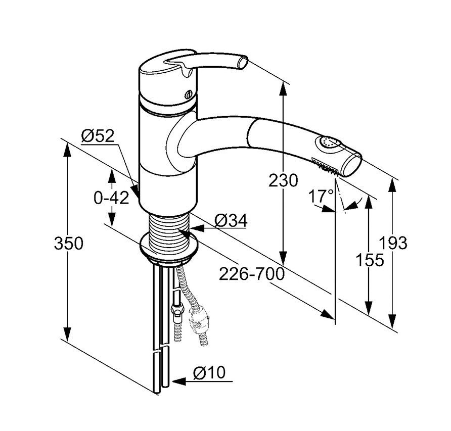 KLUDI Trendo Star 339810575 - Смеситель для кухни с выдвижным изливом ...