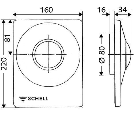 SCHELL VERONA 032040699 Накладная панель (клавиша смыва), в магазине ...