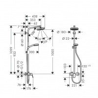 Hansgrohe Crometta Showerpipe 160 1jet 27266400 Душевая система (хром ...