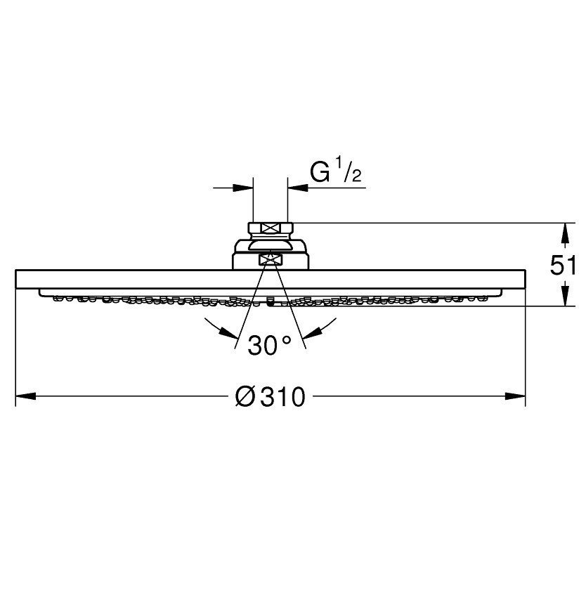 GROHE Rainshower Cosmopolitan 310 27478000 Верхний душ (хром), в ...