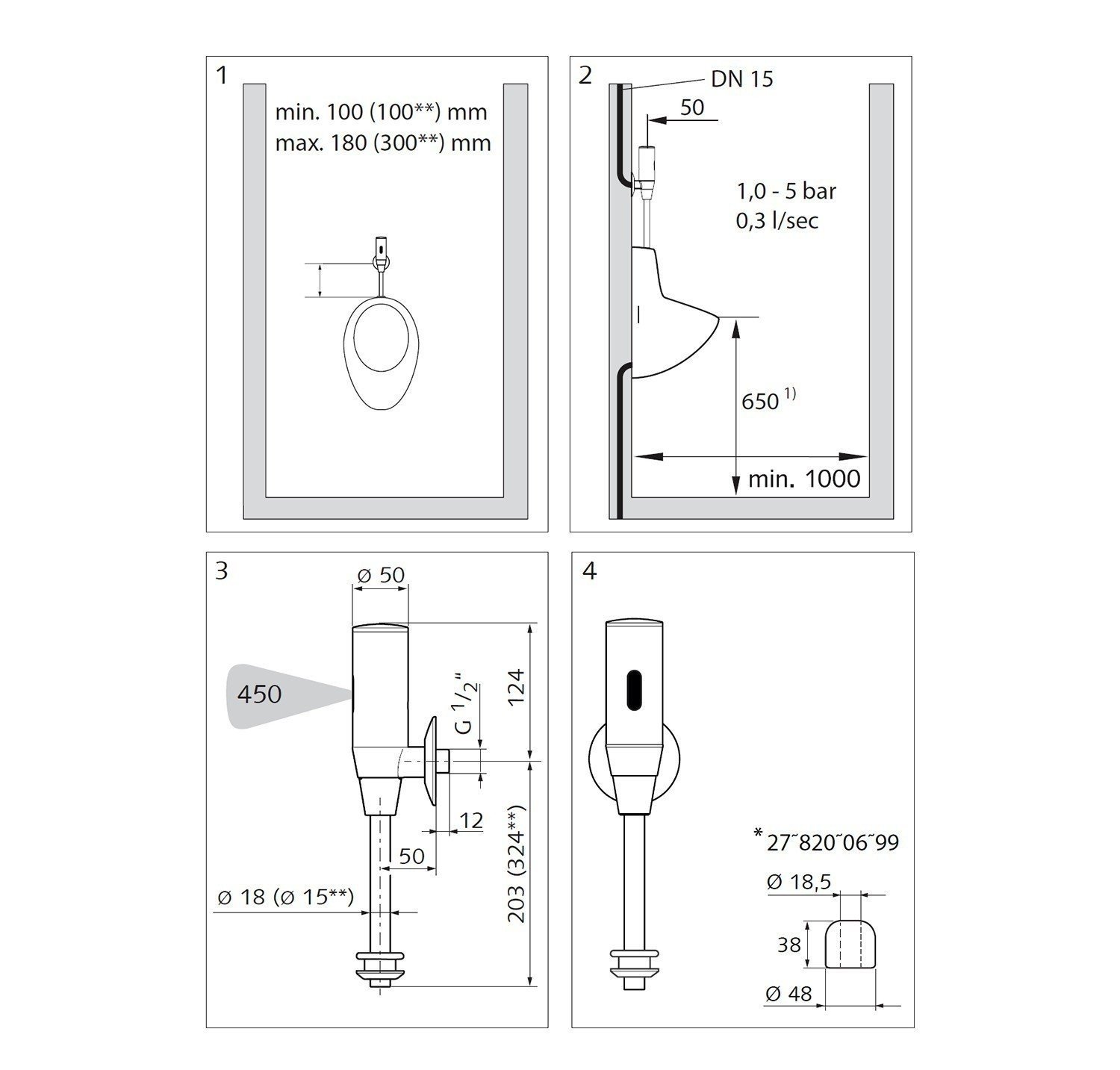 SCHELL SCHELLTRONIC 011130699 Автоматическое/электронное смывное ...