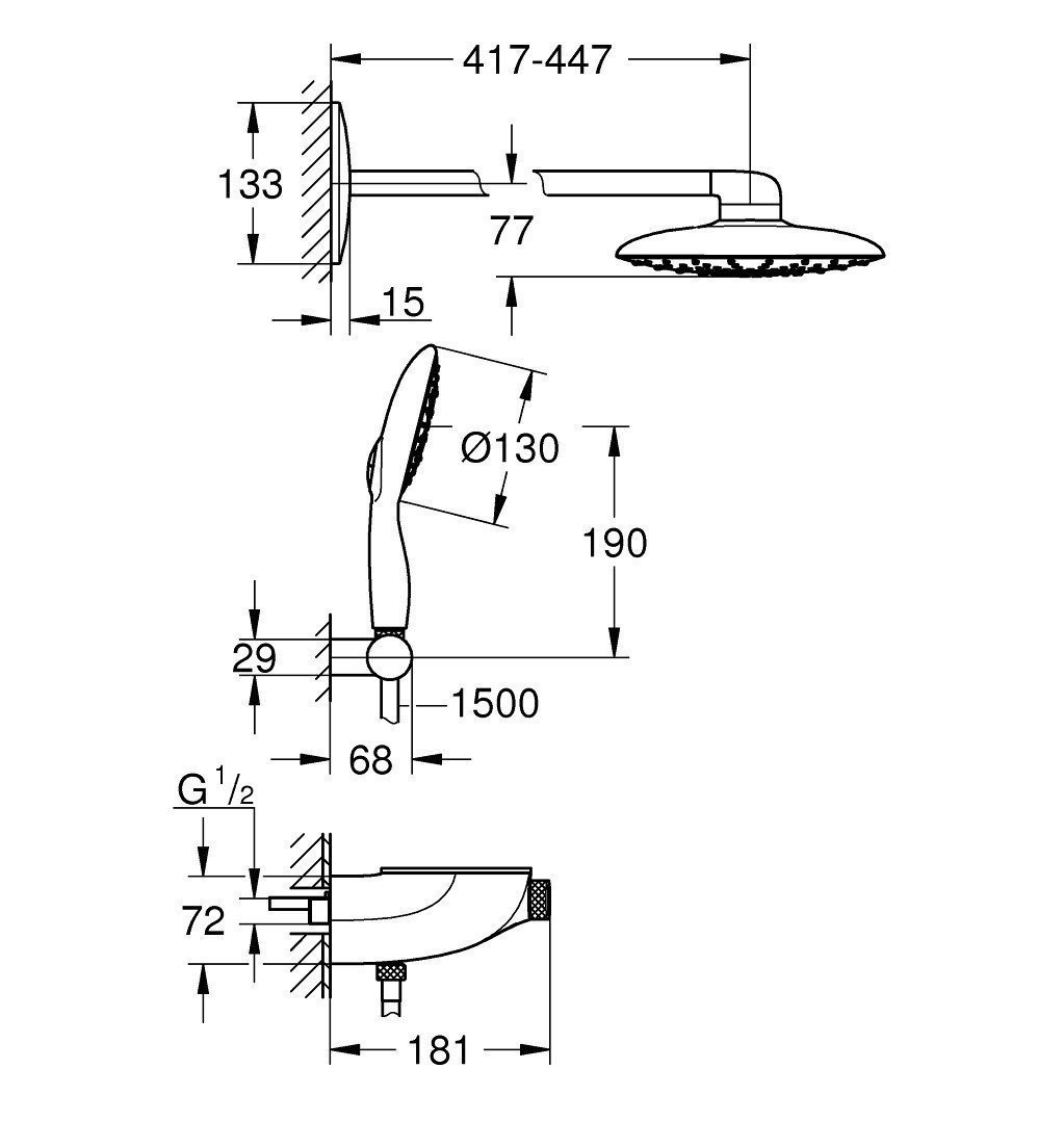 Grohe Rainshower System SmartControl 360 MONO Combi 26446LS0 Душевая ...