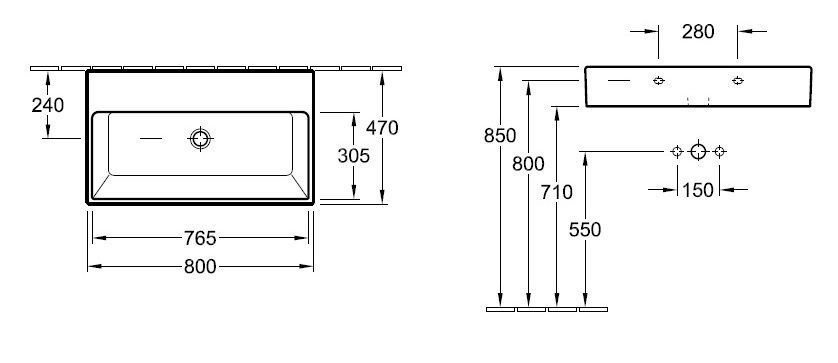 Раковина 51338JR2 VILLEROY&BOCH Memento, для установки на мебель, в ...