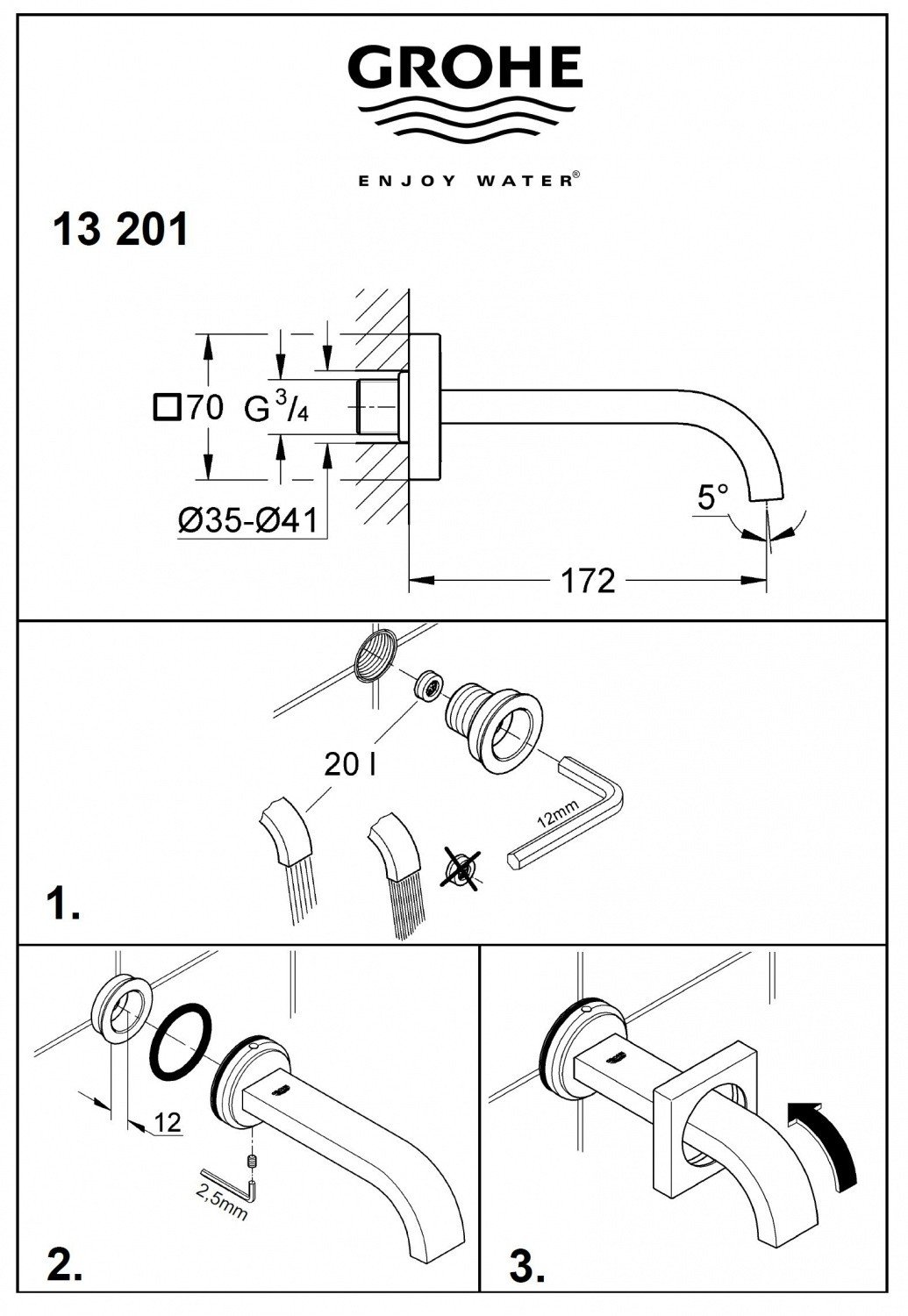 grohe allure 13201 000 Излив для ванны (хром), в магазине сантехники ...