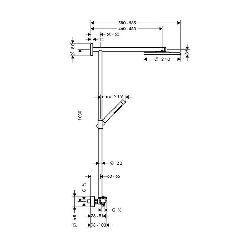 Hansgrohe Raindance 27160000 - Душевая система Showerpipe 240 Air 1jet ...