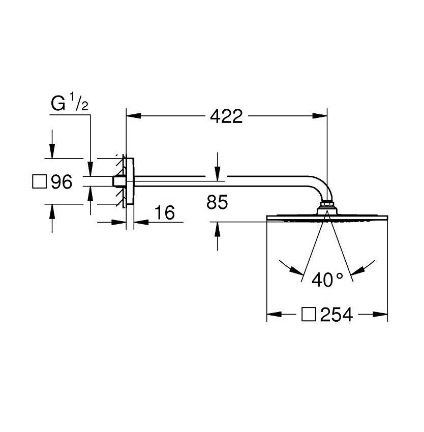 Grohe Rainshower F-Series 26259000 Верхний душ с кронштейном (хром ...